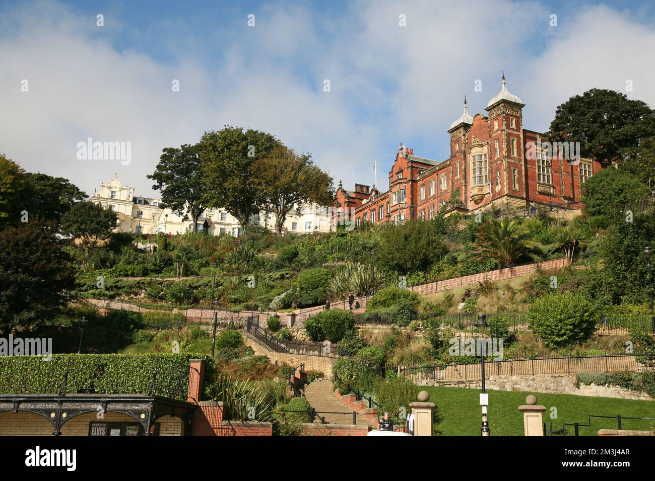 South Cliffs Gardens & Grand Hotel, Scarborough, East Yorkshire Stock ...