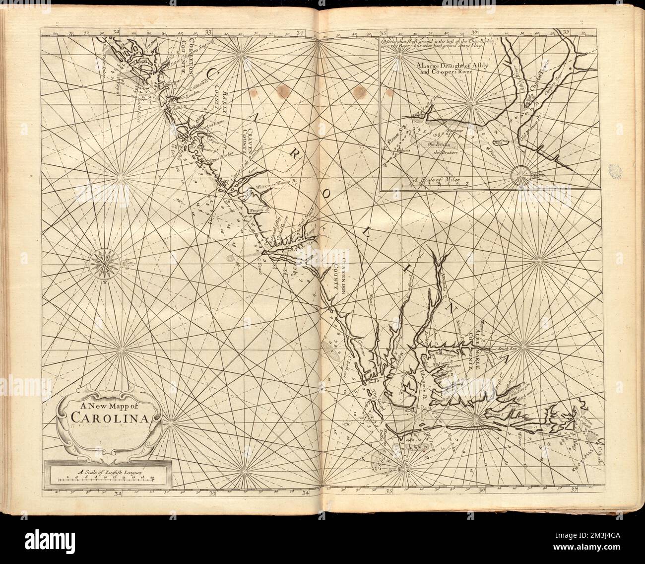 A new mapp of Carolina , Nautical charts, North Carolina, Early works ...