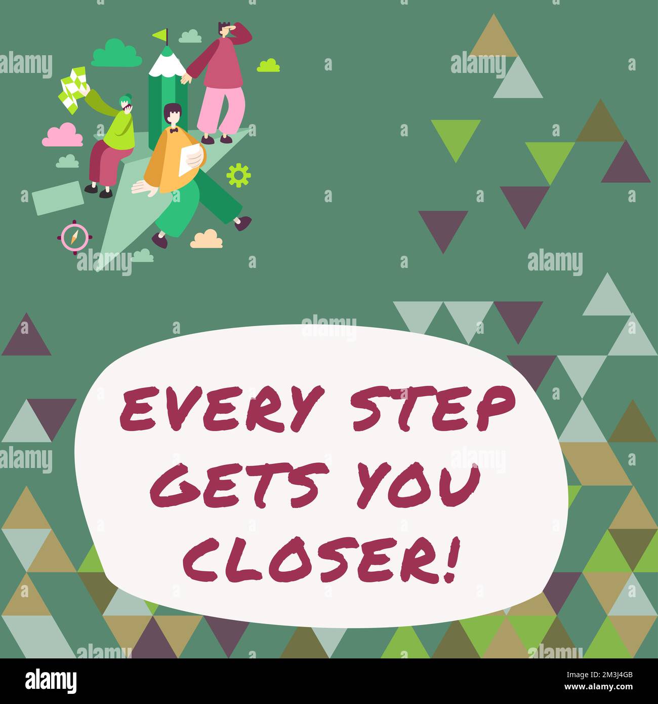 Conceptual caption Every Step Gets You Closer. Word for Keep moving to ...