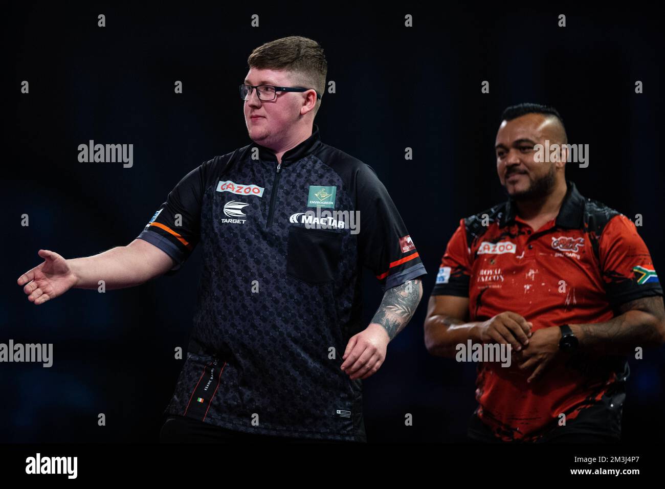 Keane Barry and Grant Sampson after the match during day one of the ...