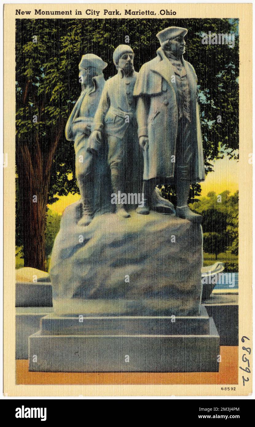 New Monument in city park, Marietta, Ohio , Monuments & memorials, Tichnor Brothers Collection ...