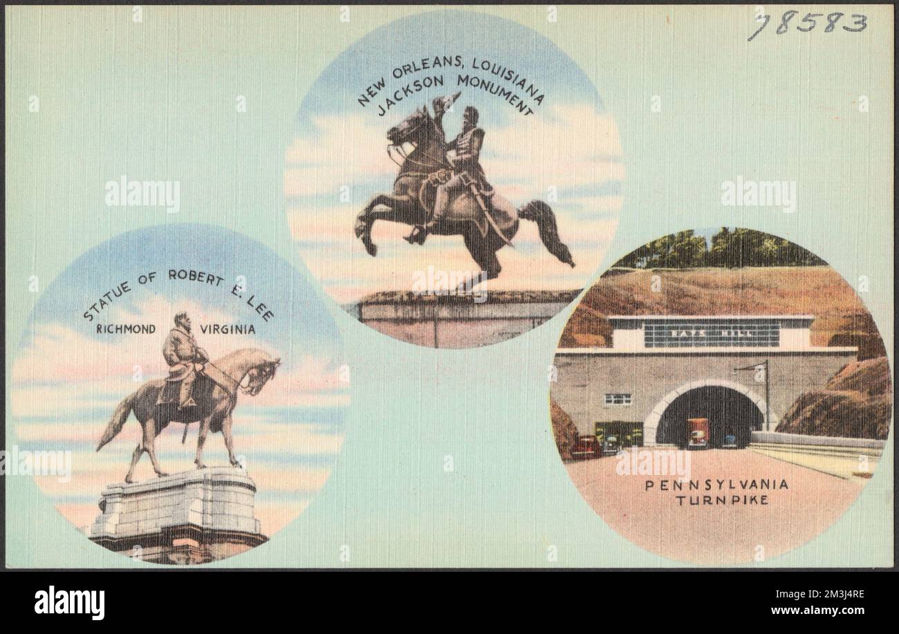 New Orleans, Louisiana, Jackson Monument. Statue of Robert E. Lee ...