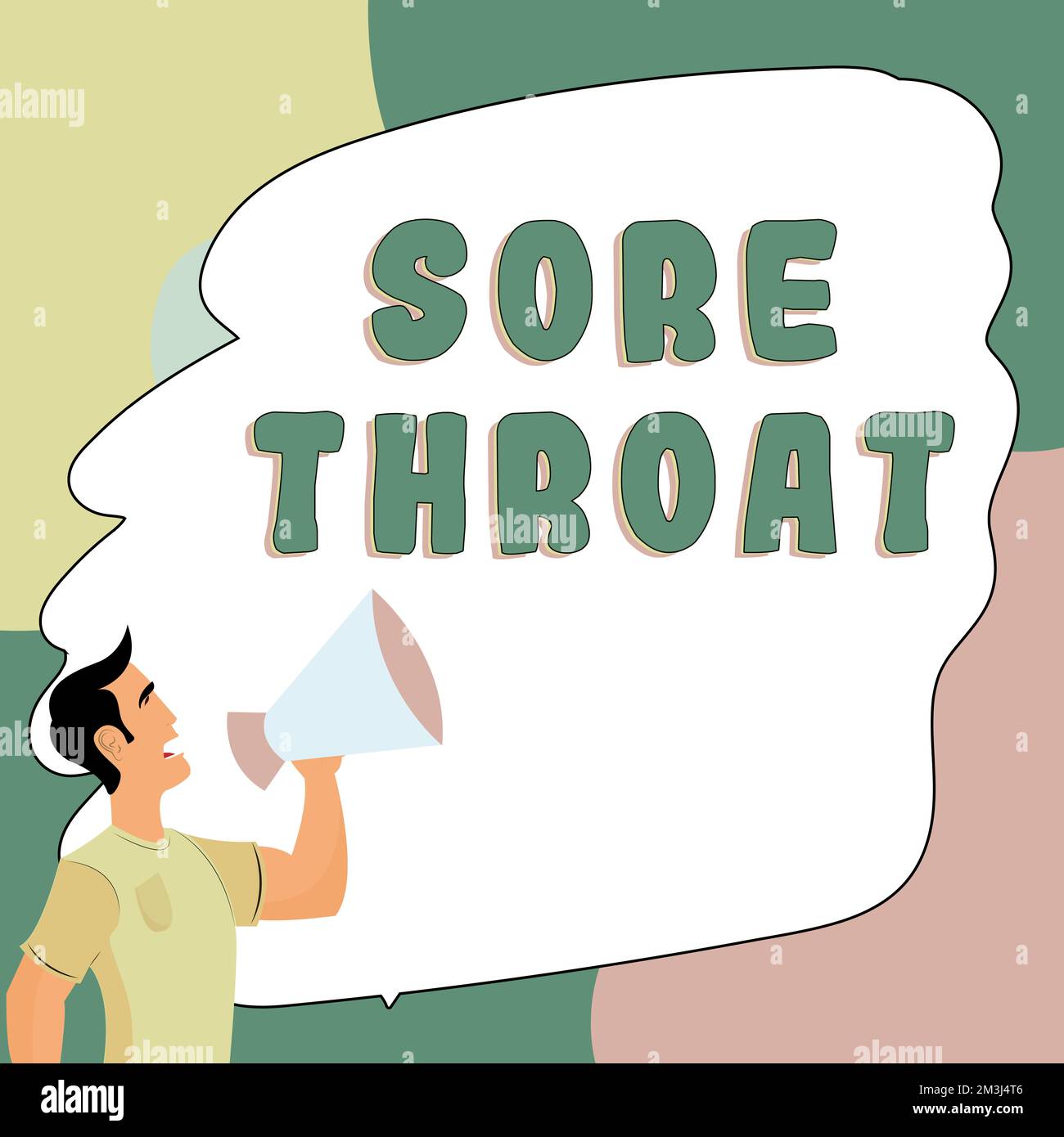 Conceptual display Sore Throat. Word for Inflammation ot the pharynx ...