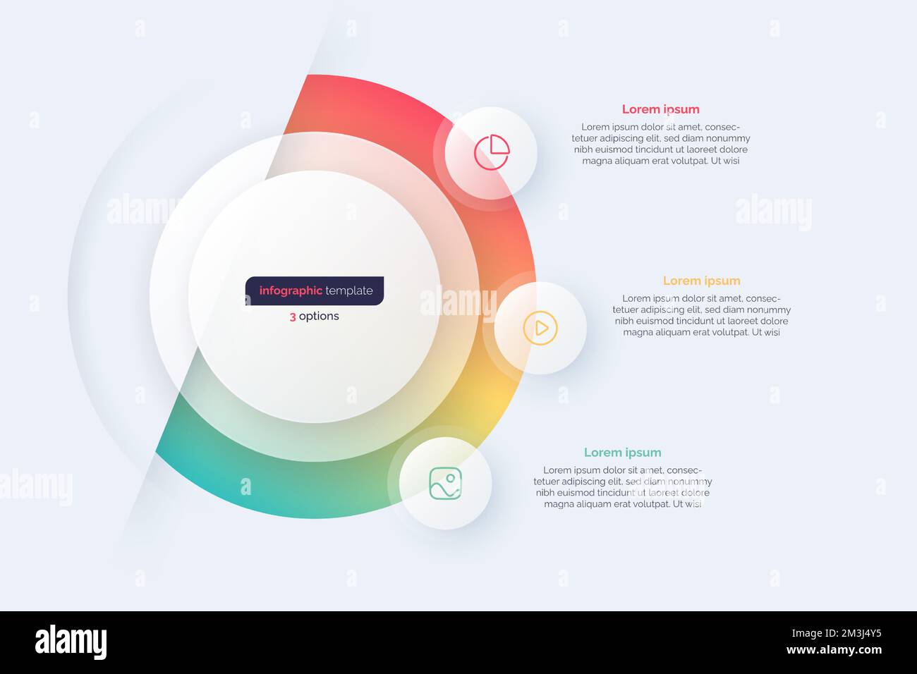 Three option circle infographic design template. Vector illustration Stock Vector Image & Art ...