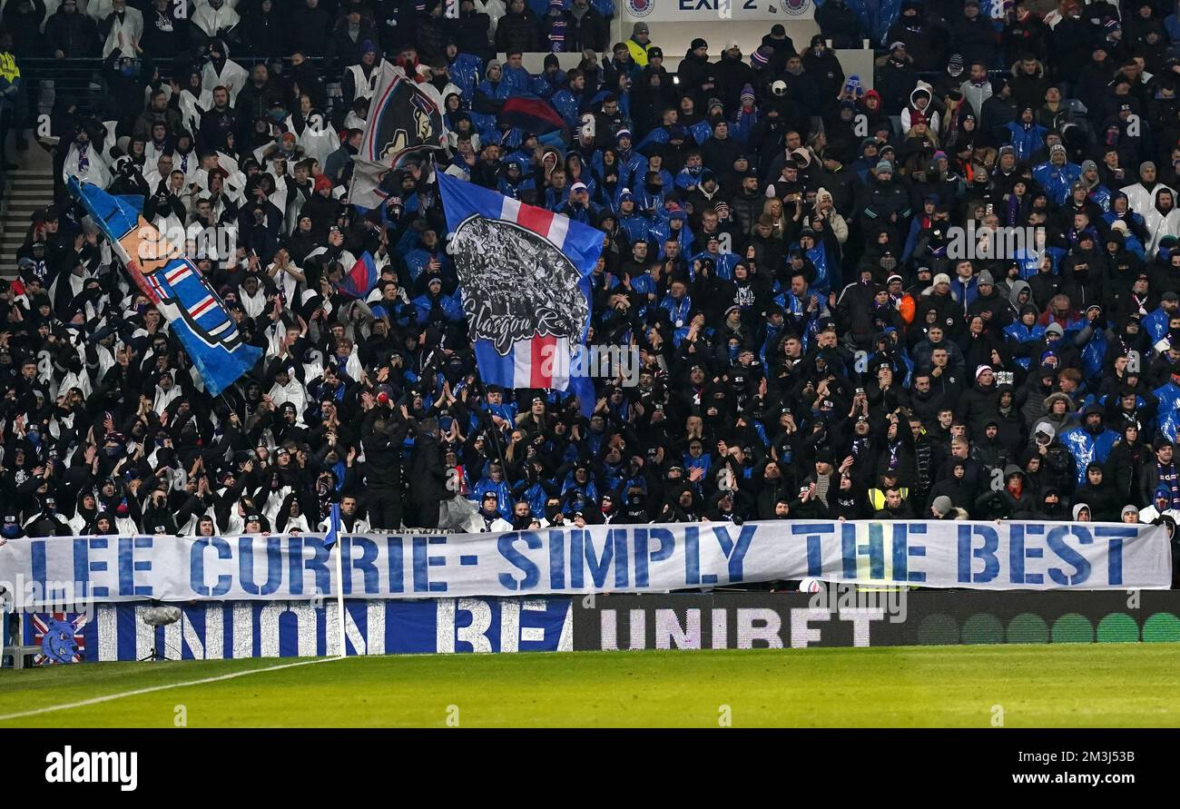 Rangers fans in the stands during the cinch Premiership match at the ...