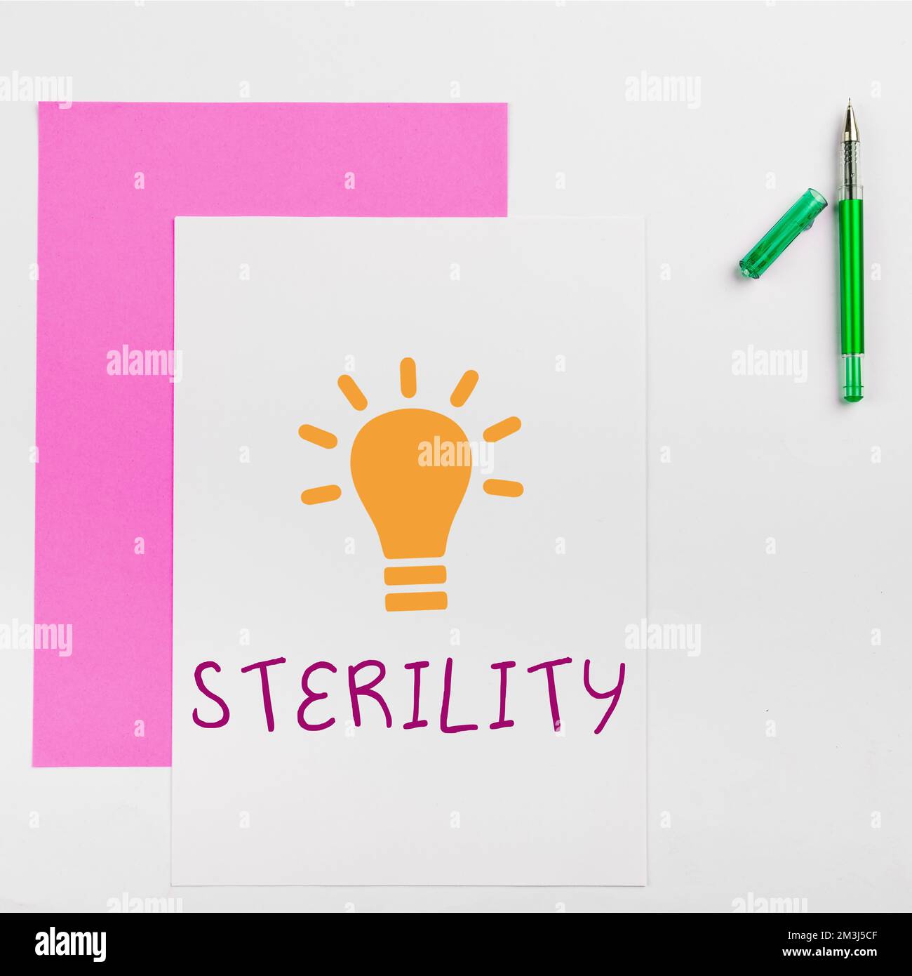 Handwriting text Sterility, Word Written on a condition of being free ...