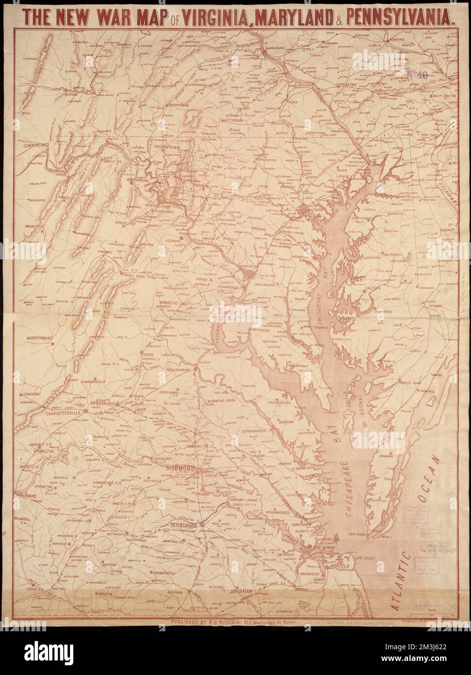 The new war map of Virginia, Maryland & Pennsylvania , Middle Atlantic ...