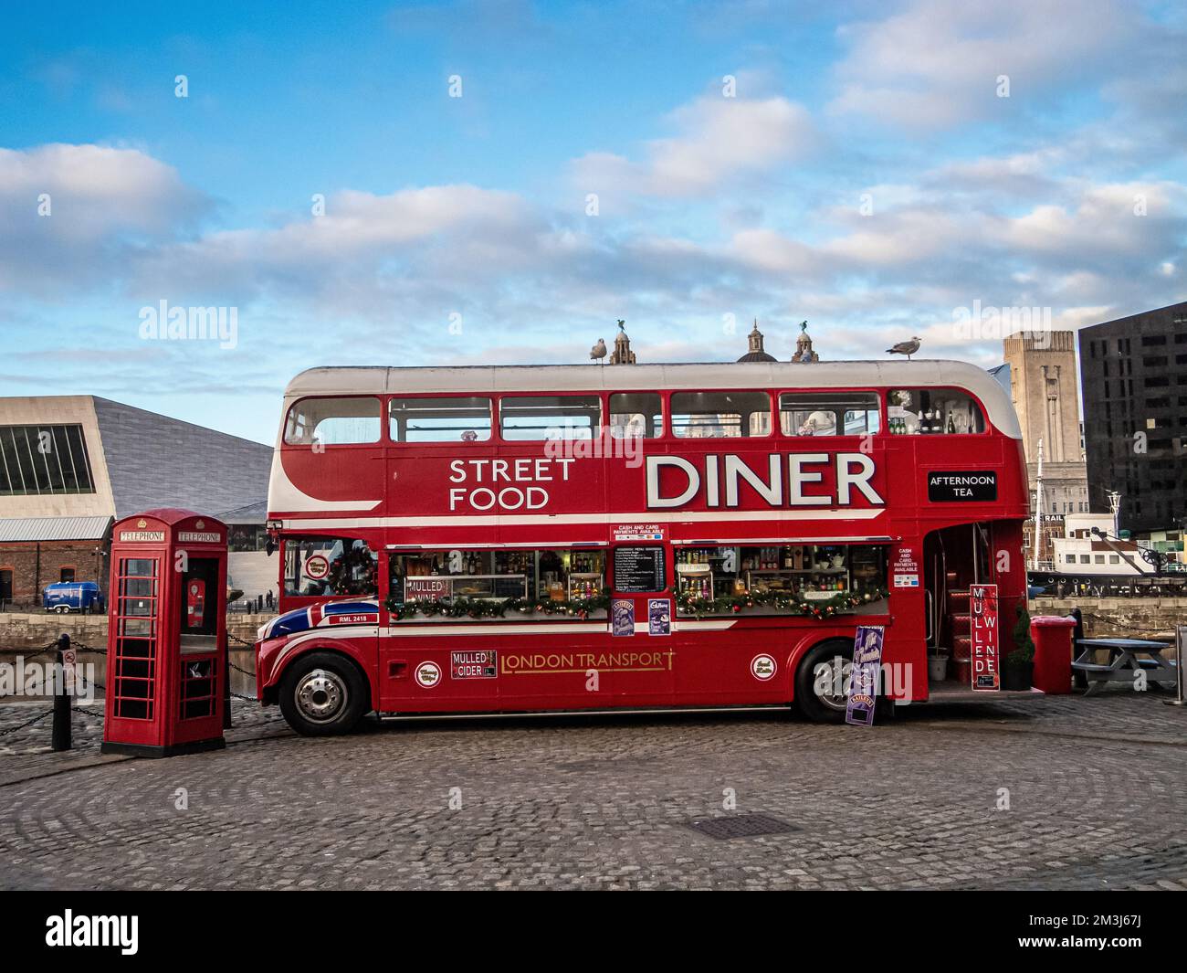 Typical London bus in Liverpool Stock Photo - Alamy
