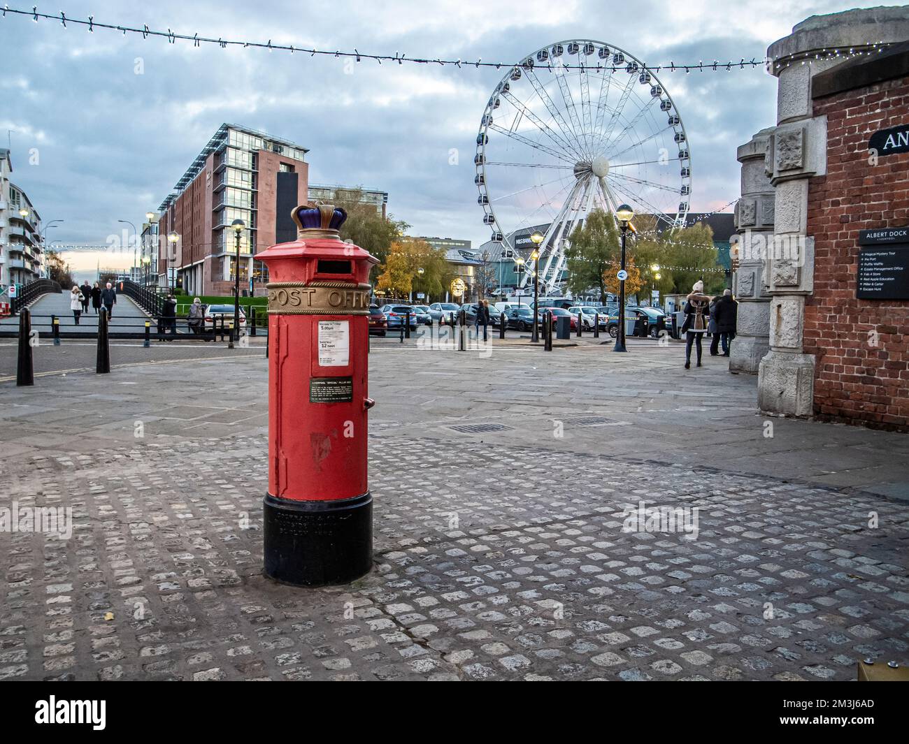 Letter box and Ferris wheel in Liverpool Stock Photo - Alamy