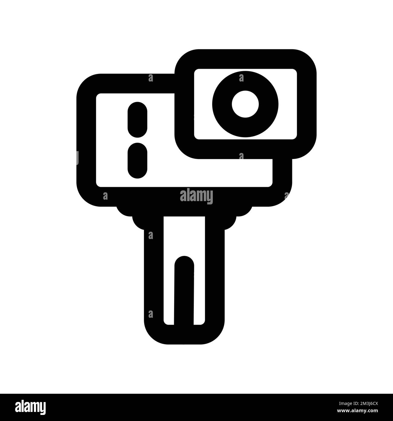 A vector illustration of the technological icon of a camera with a ...