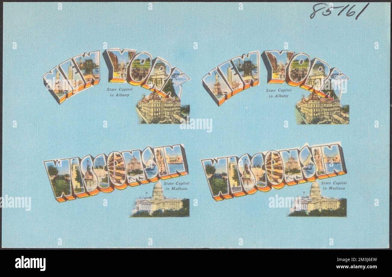 New York. Wisconsin. , Capitols, Tichnor Brothers Collection, postcards ...
