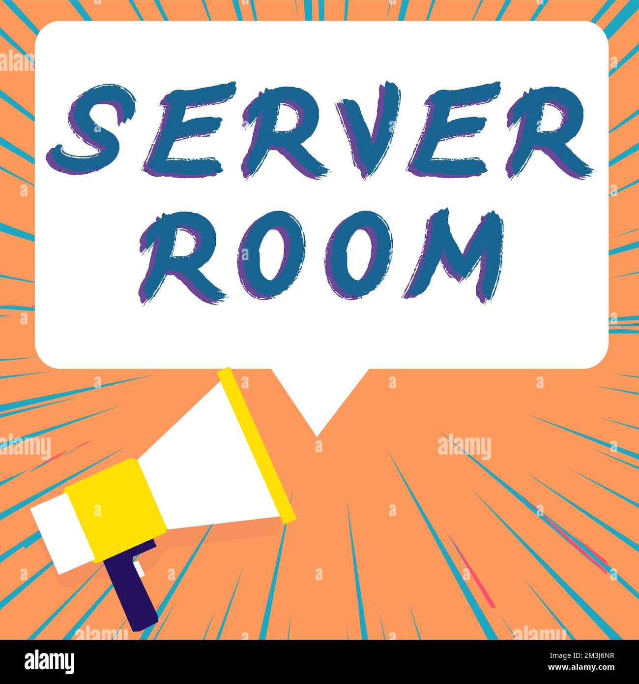 Text caption presenting Server Room. Business concept a room used to ...