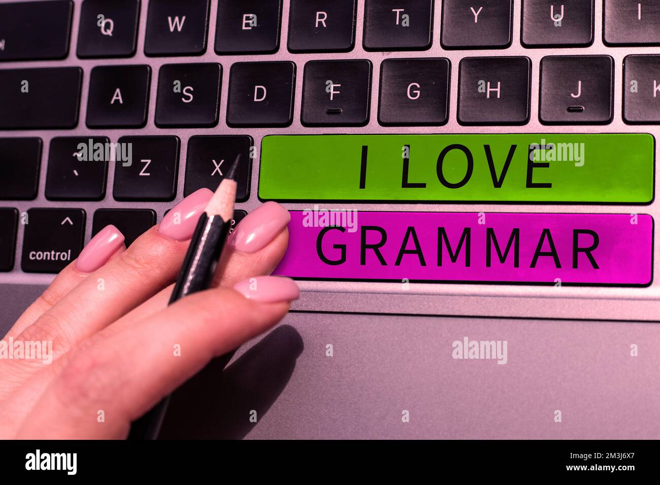 Writing displaying text I Love Grammar. Word Written on act of admiring ...