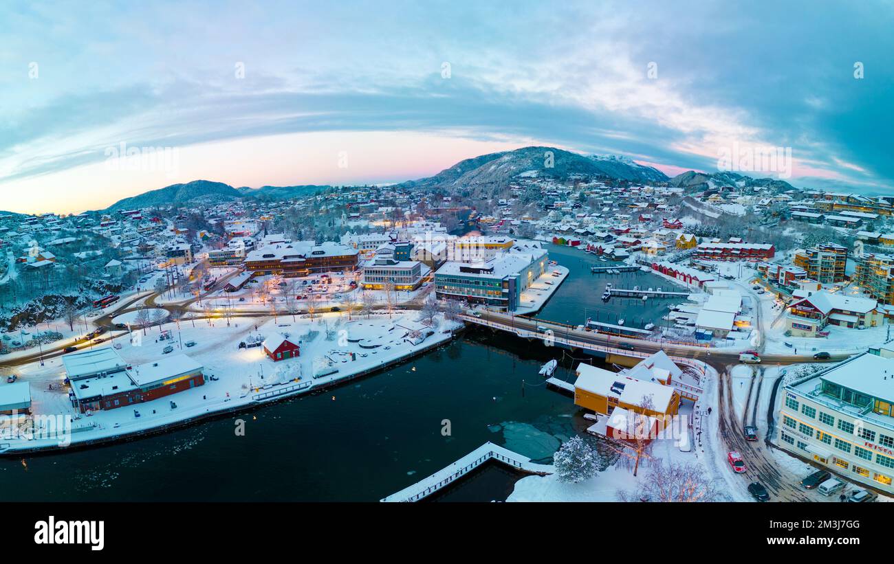 Bjørnafjorden, Norway - December 14th 2022 – Winter sunset and snowy ...