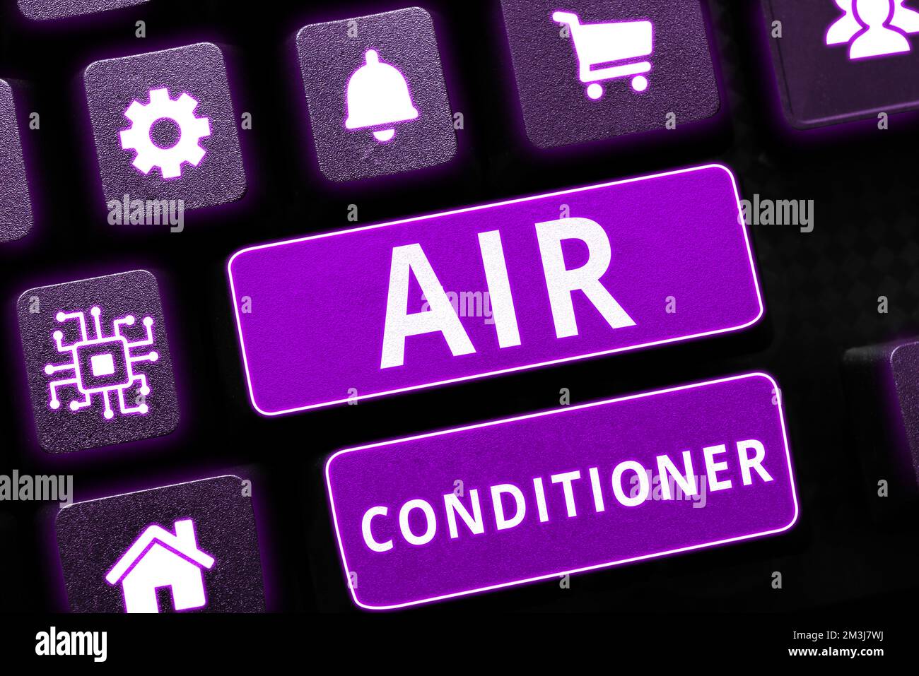 Sign displaying Air Conditioner. Business approach apparatus for ...