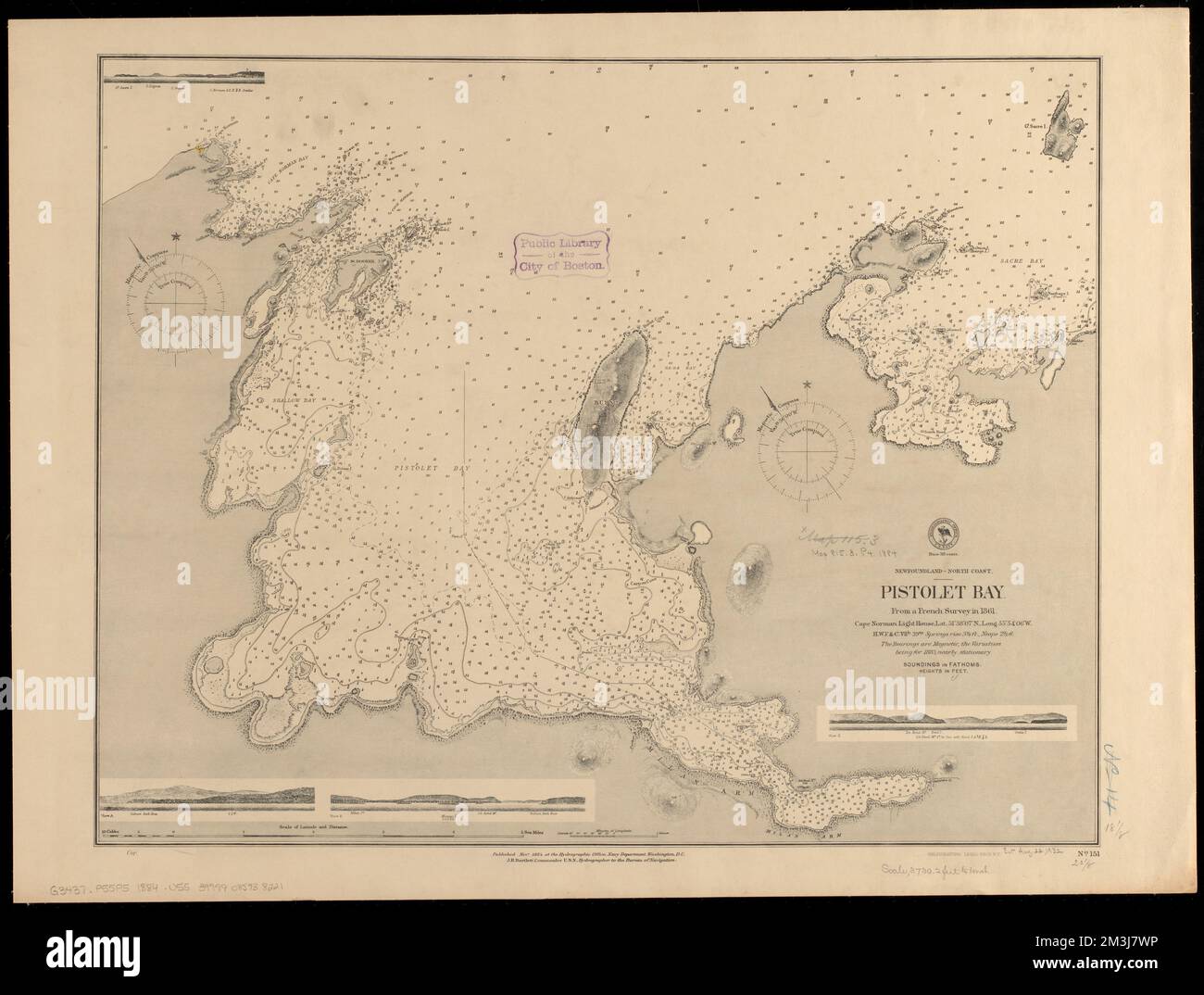 Newfoundland - north coast, Pistolet Bay : from a French survey in 1861 ...