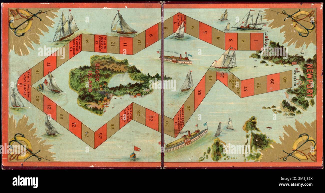 The Newport yacht race : an exciting game , Newport R.I., Maps, Block ...