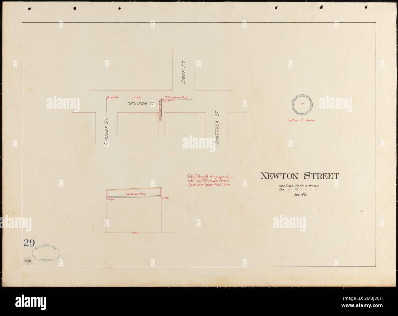 Newton Street , Sewers, Streets. Lawrence Stock Photo - Alamy