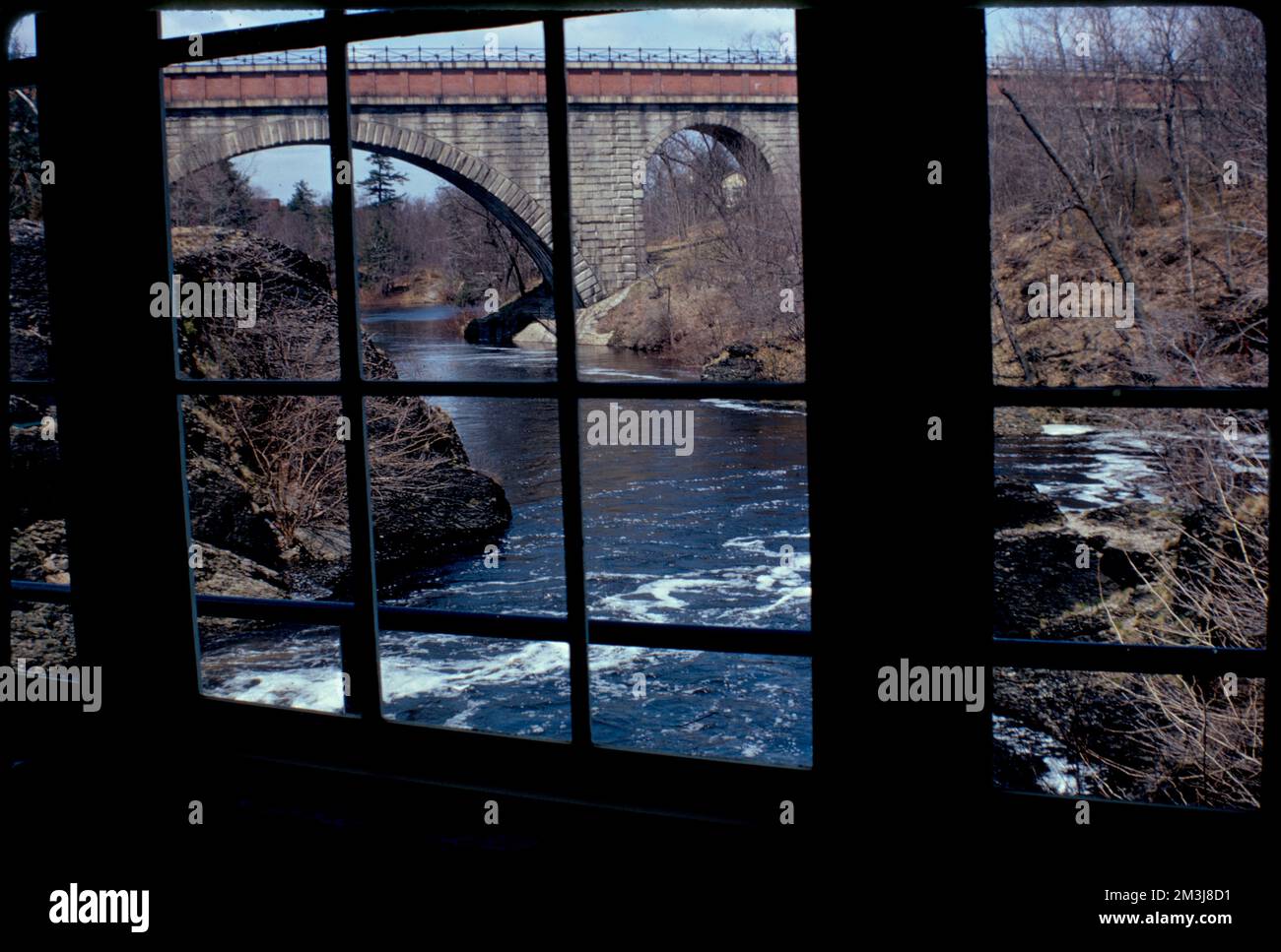 Newton Upper Falls at Silk Mill Dam - Hemlock Gorge Echo Bridge ...