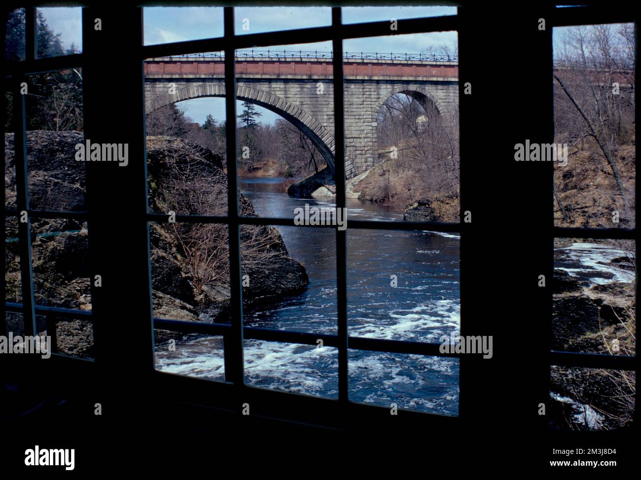 Newton Upper Falls at Silk Mill Dam - Hemlock Gorge Echo Bridge ...