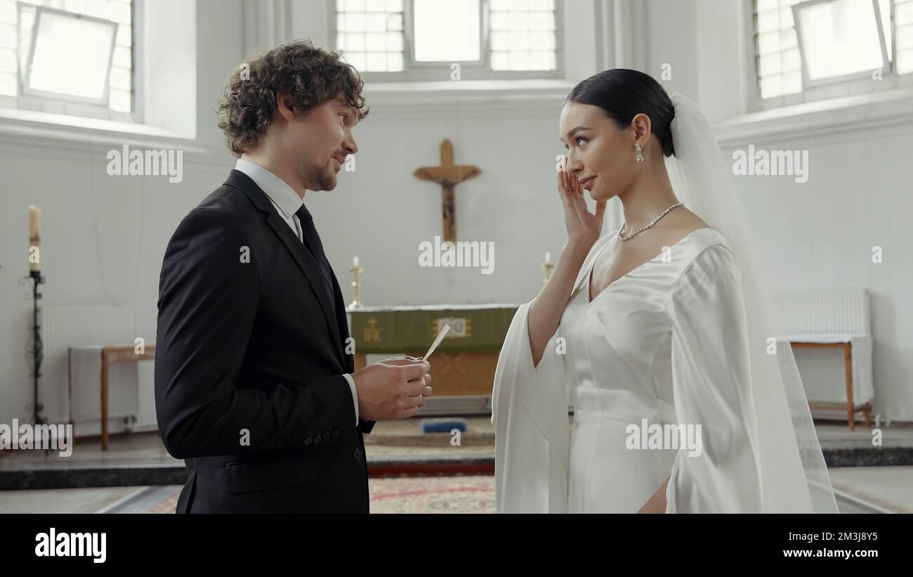 Bride crying church hi-res stock photography and images - Alamy