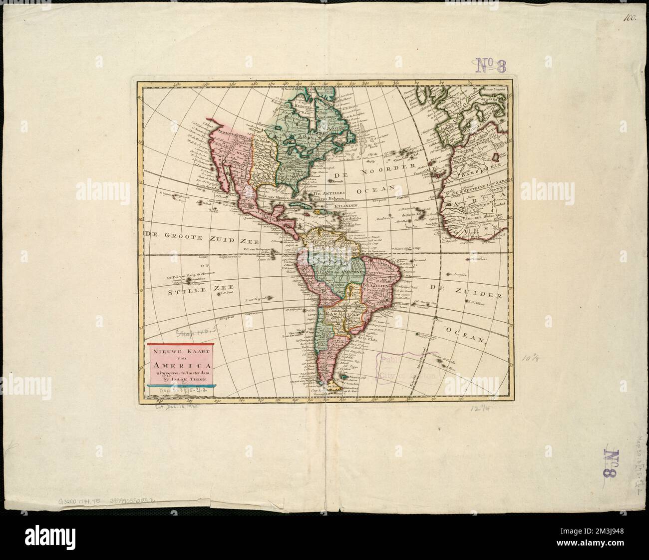 Nieuwe kaart van America uitgegeven te Amsterdam , Western Hemisphere ...