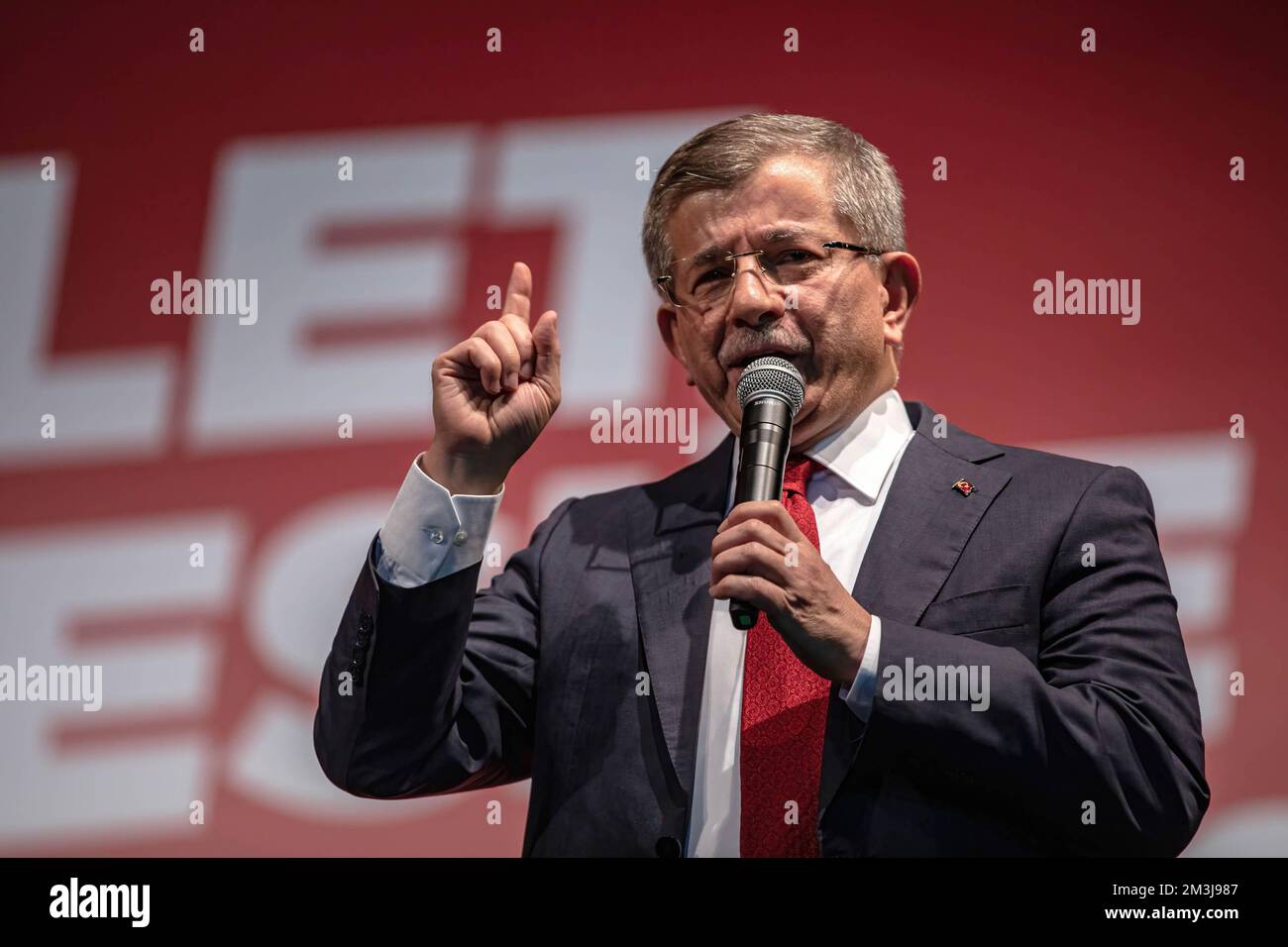 Istanbul, Turkey. 15th Dec, 2022. Future Party Chairman Ahmet Davutoglu ...