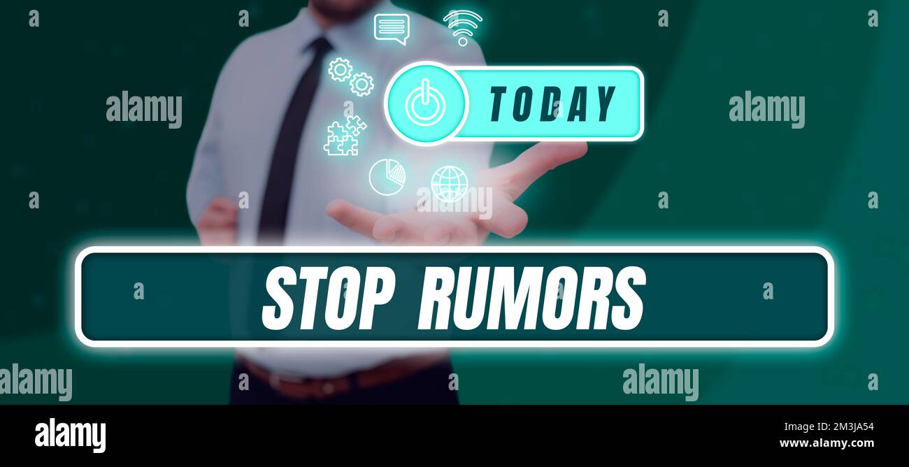 Handwriting text Stop Rumors. Business showcase put an end circulating ...
