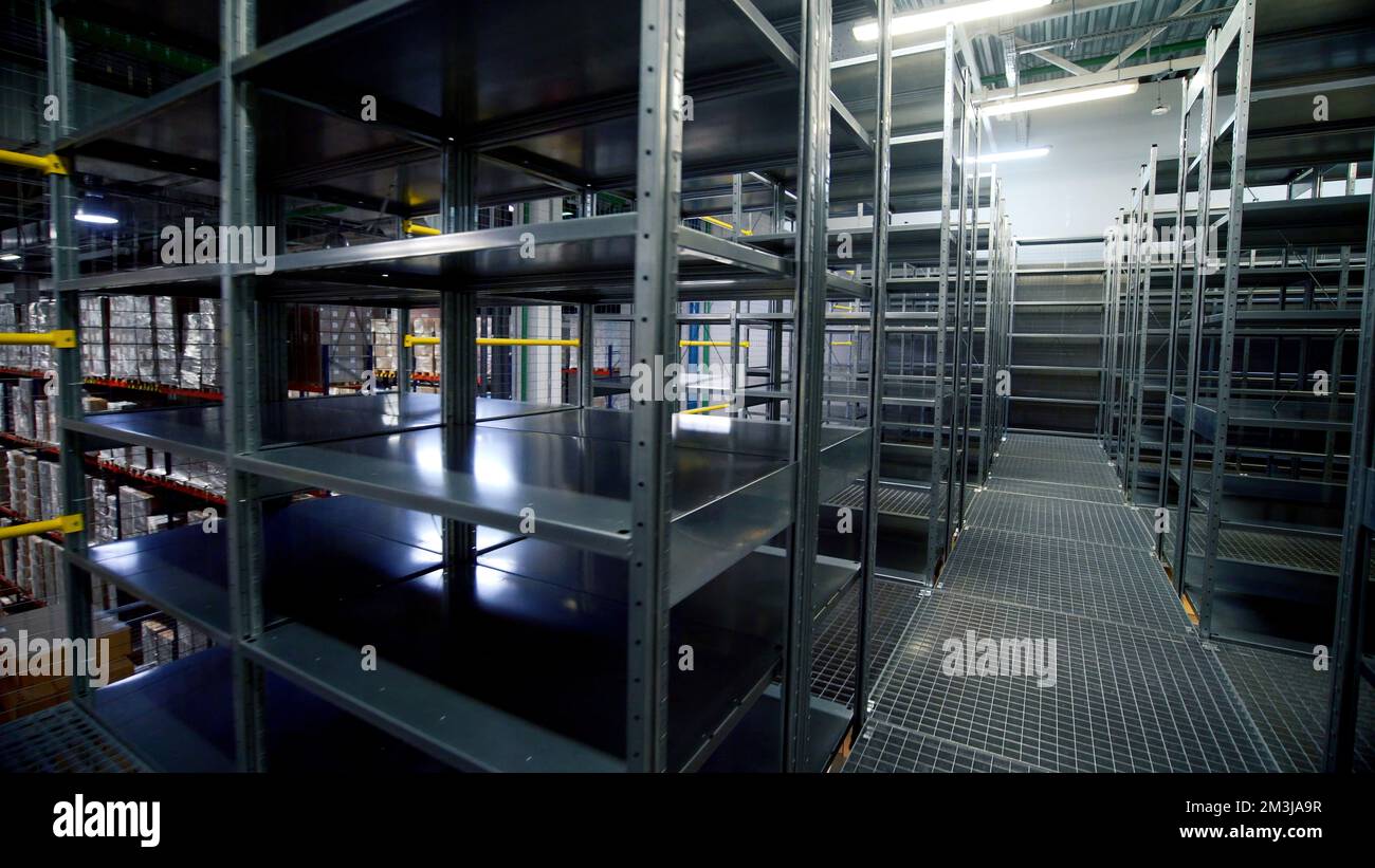 Warehouse, large logistics commerce structure. Creative. Large metal ...