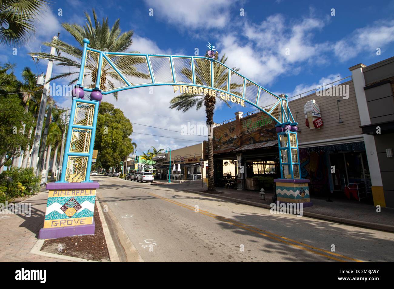 The Pineapple Grove Arts District in Delray Beach, Florida, USA Stock ...