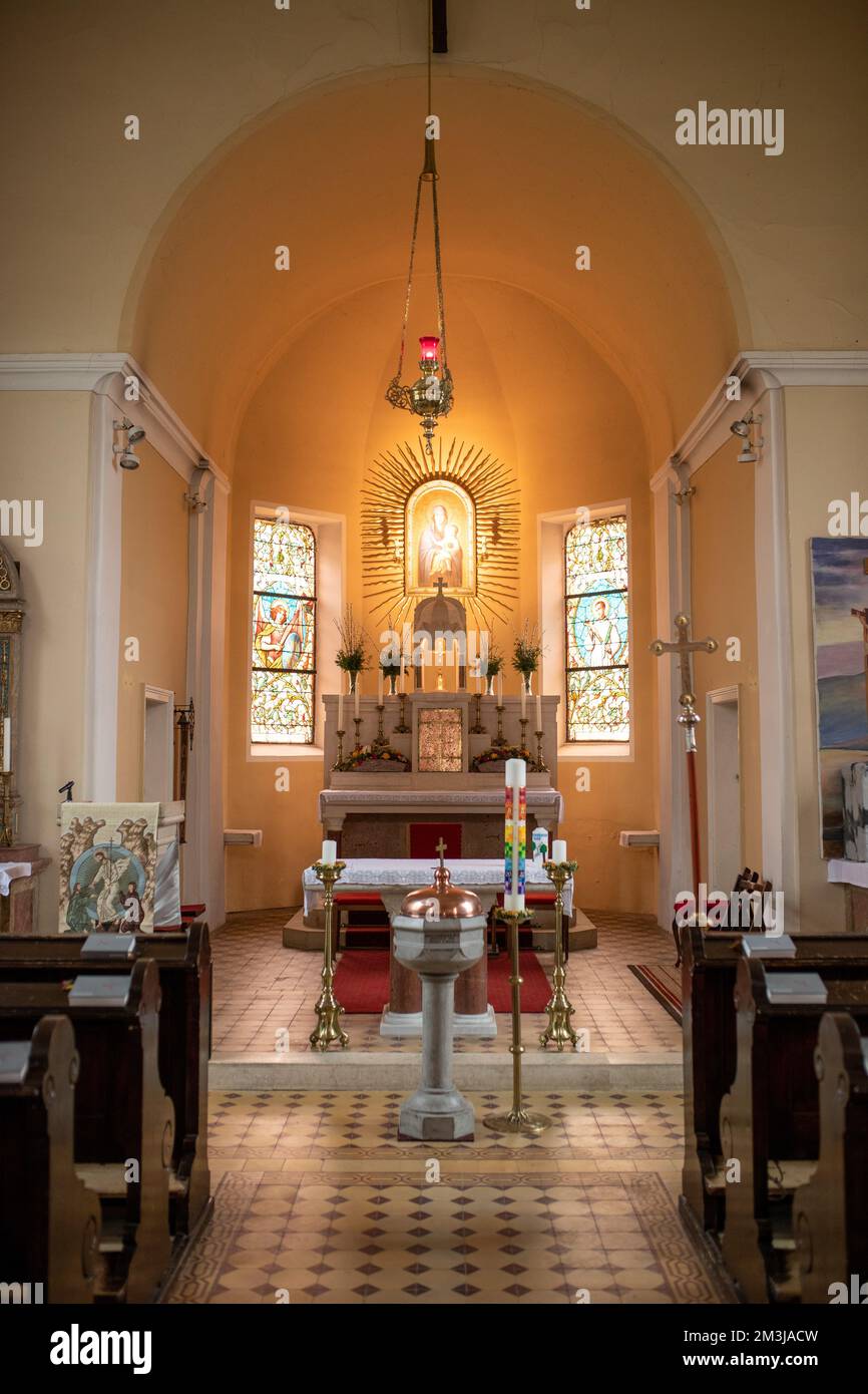A vertical of a church interior with beautiful design Stock Photo - Alamy