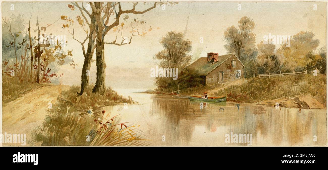 No. 475 , Rivers, Trees, Boats, Houses, Roads. Louis Prang & Company ...