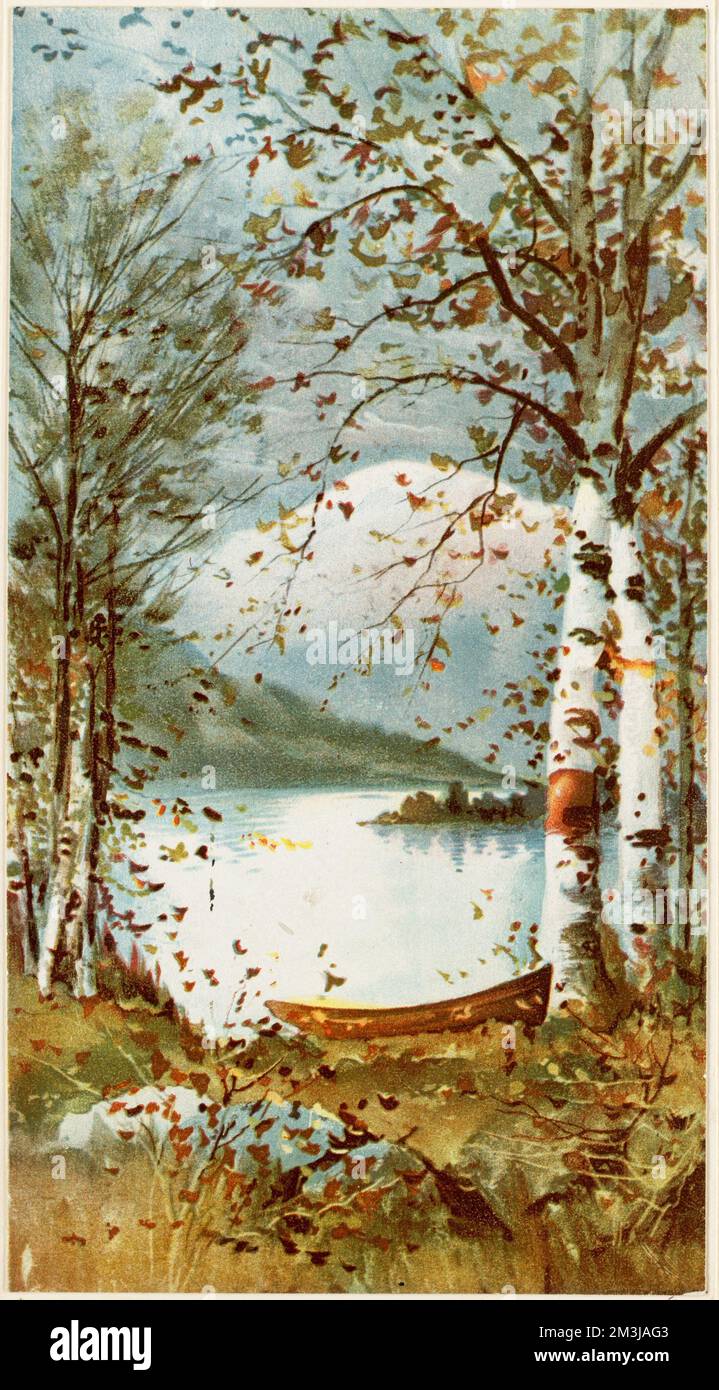 No. 481 , Rivers, Birches, Boats. Louis Prang & Company Collection ...