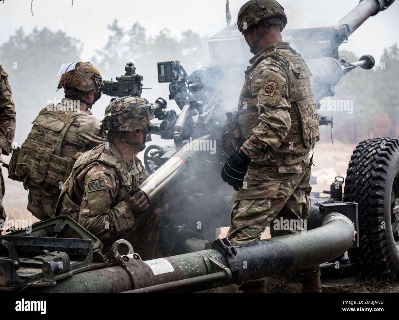 Paratroopers assigned to 3rd Battalion, 19th Airborne Field Artillery ...