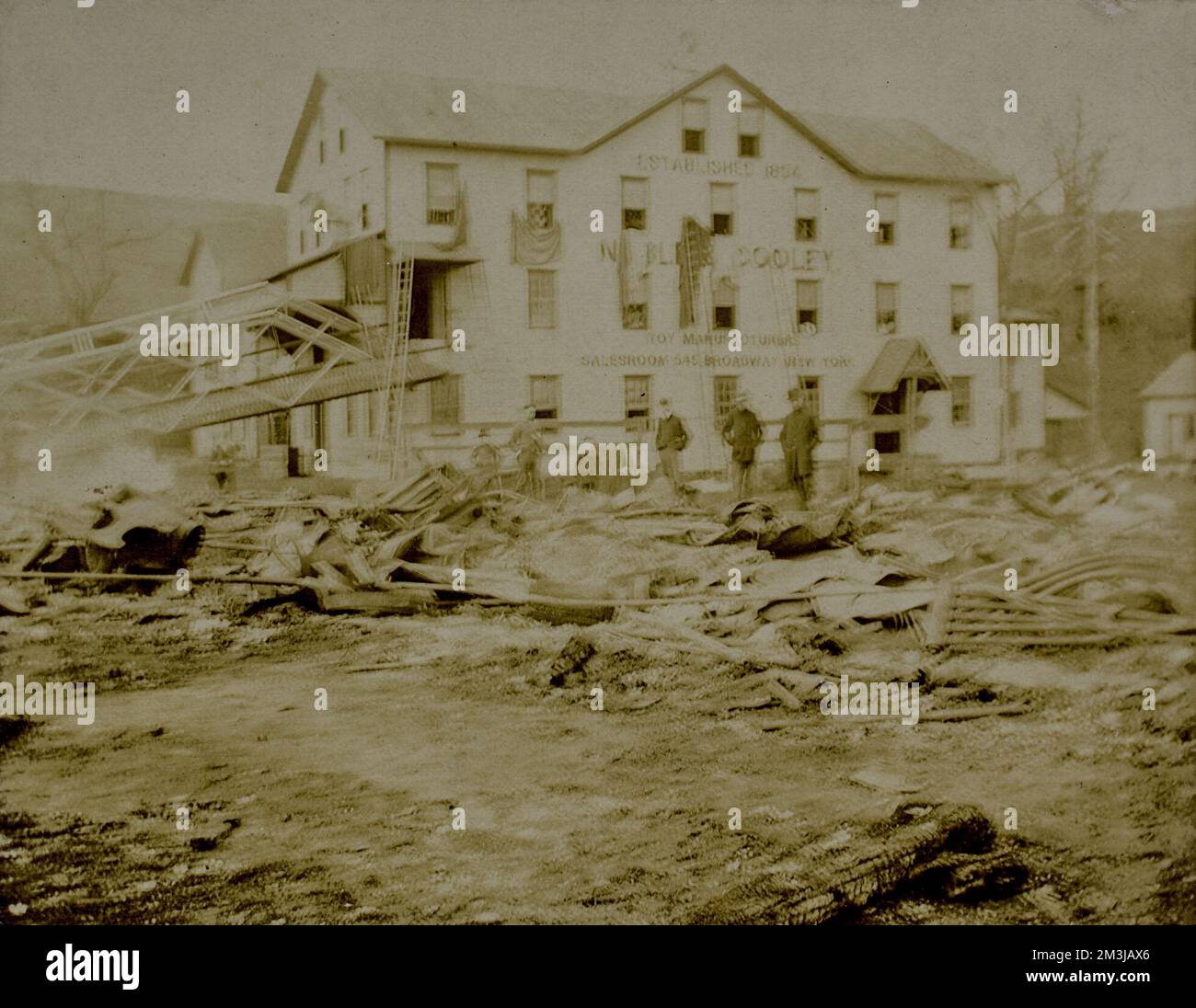 Noble & Cooley 1902 fire damages , Ruins, Musical instrument industry ...