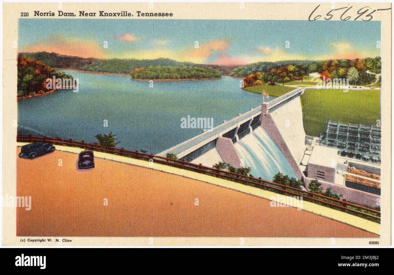 Norris Dam, near Knoxville, Tennessee , Dams, Tichnor Brothers ...