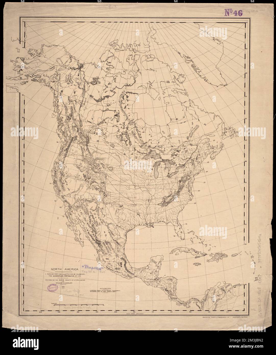 North America : a working map for illustrating, by coloration, the ...