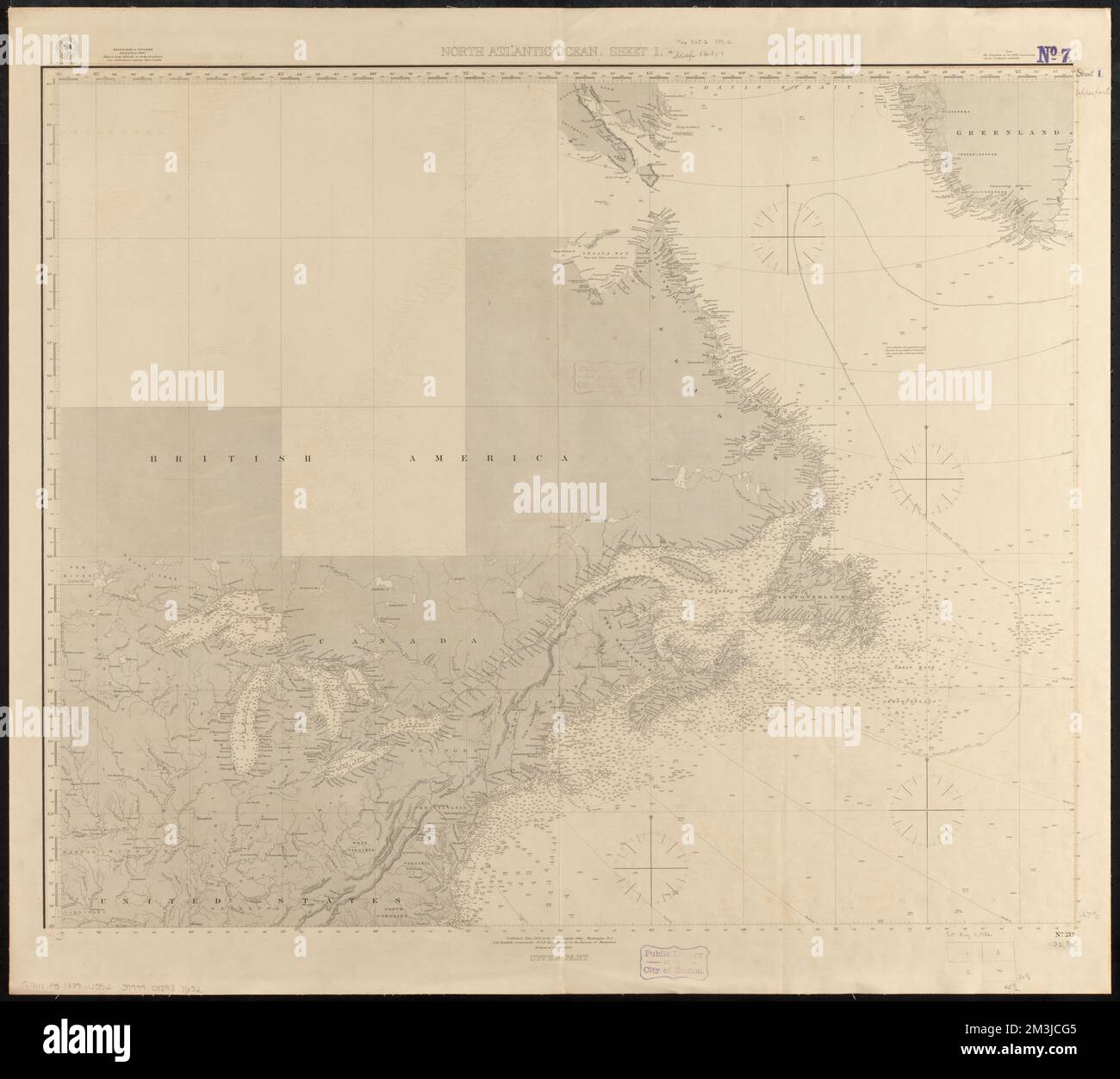 North Atlantic Ocean , Nautical charts, North Atlantic Ocean, North ...