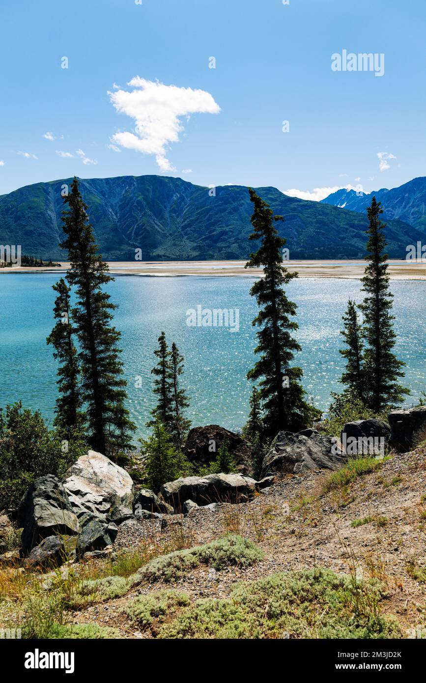 Kluane Lake; Kluane National Park; Saint Elias Mountains; Alaska ...