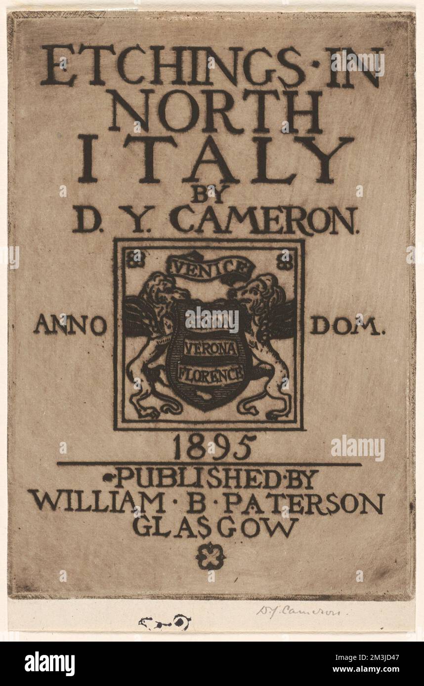 North Italian set, portfolio label - design ,. Sir David Young Cameron ...