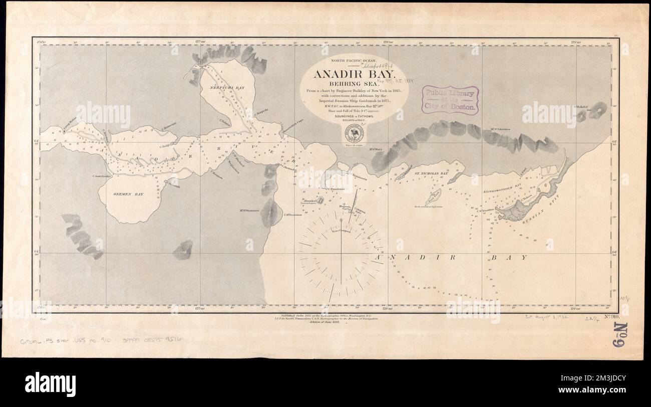 North Pacific Ocean, Anadir Bay, Behring Sea : from a chart by Engineer ...