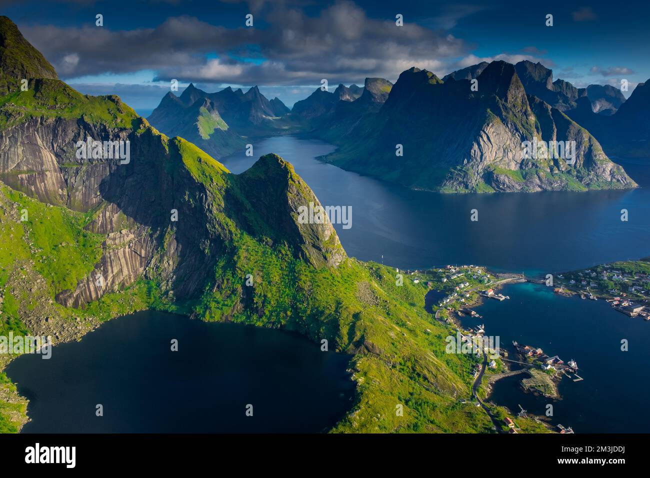 Lake of the Reinebringen Mount on the top of the Lofoten Islands ...