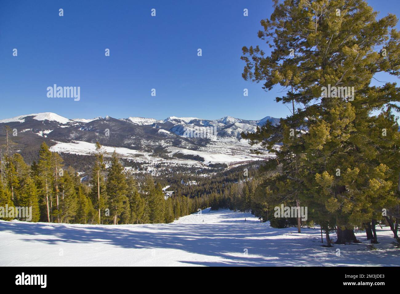 A Smooth Run at Maverick Mountain Ski Area in Montana Stock Photo - Alamy