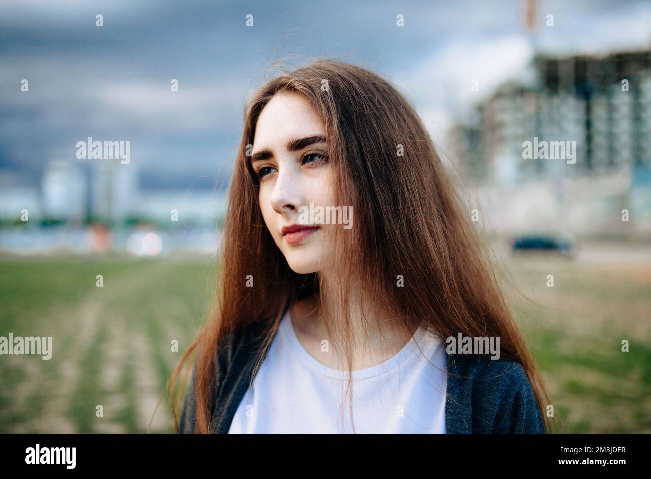 Portrait young female walking in hi-res stock photography and images ...