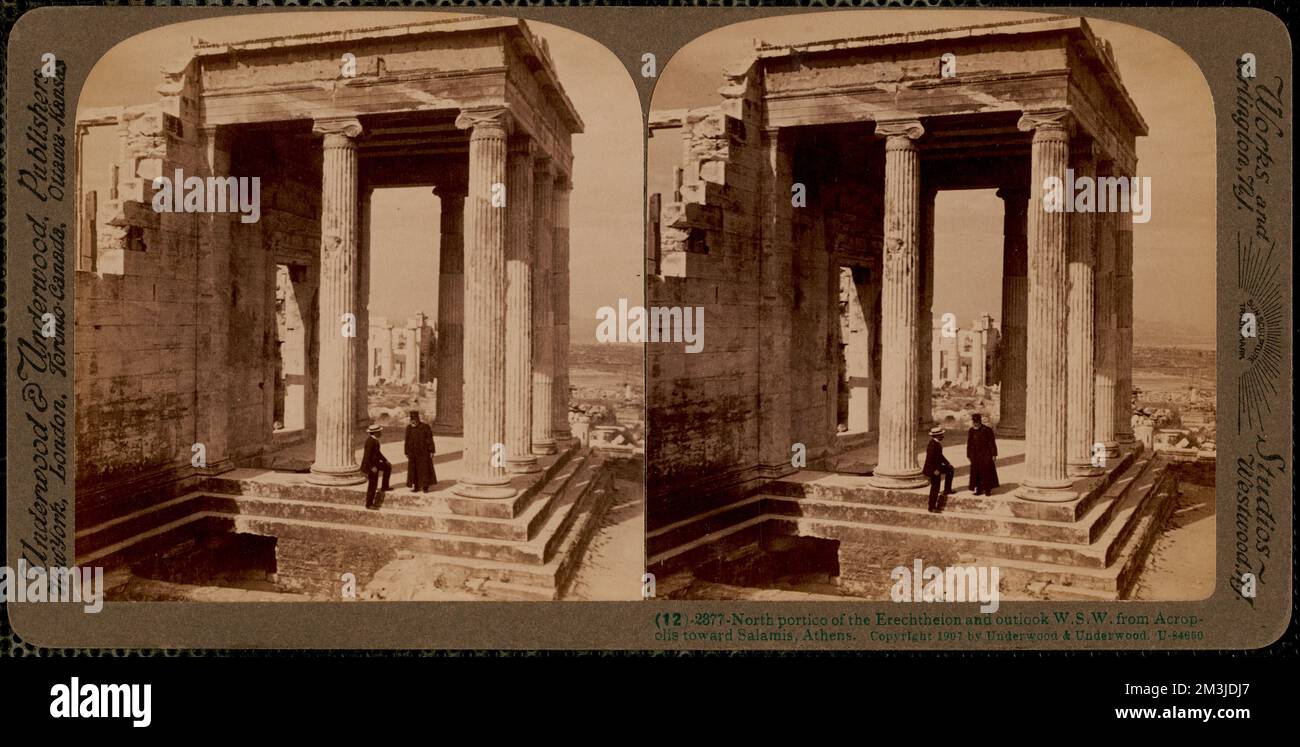 North portico of the Erechtheion and outlook W.S.W. from Acropolis ...