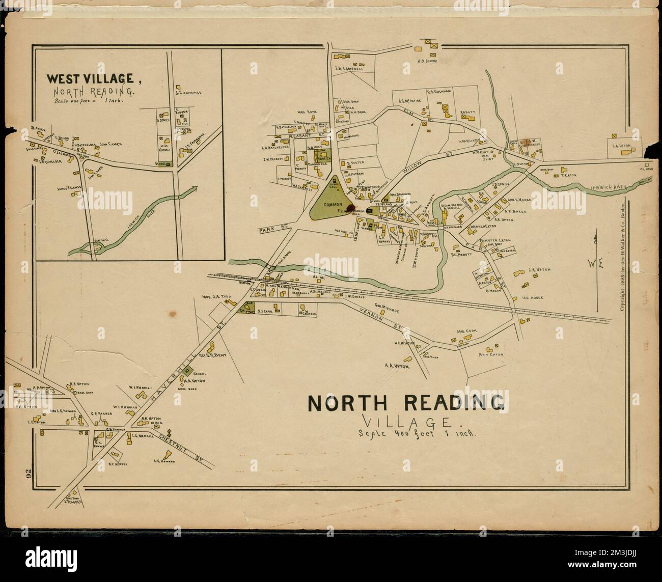 North Reading Village ,. Lucius Beebe Memorial Library Historic Maps ...