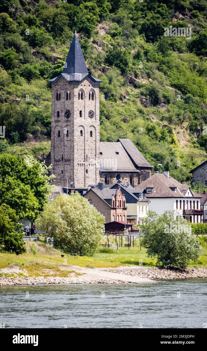 Castle on the Rhine River, Germany Stock Photo - Alamy