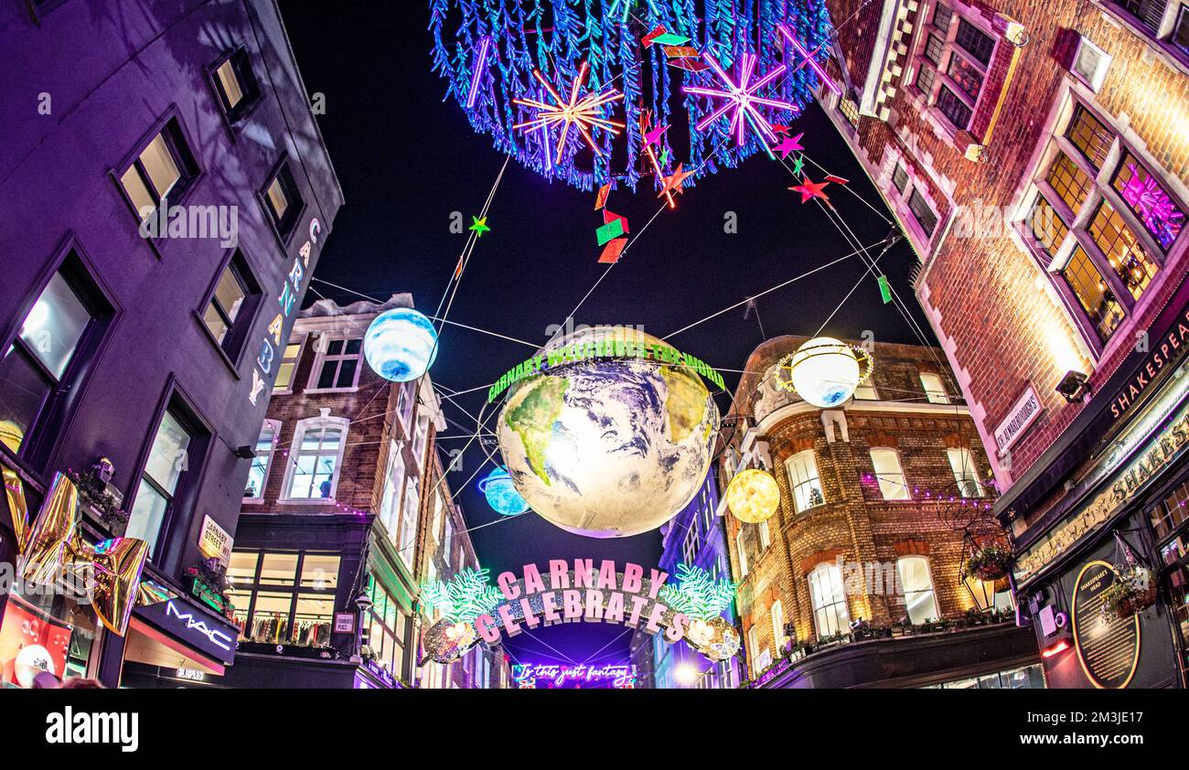 Carnaby Street Christmas Lights London UK Stock Photo - Alamy
