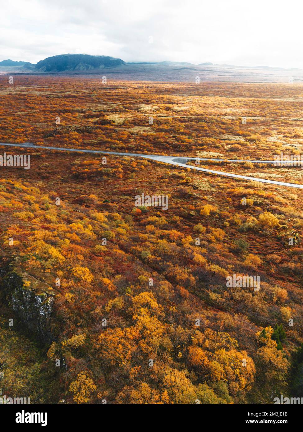 Warm colors of autumn spread across Iceland highlands Stock Photo - Alamy