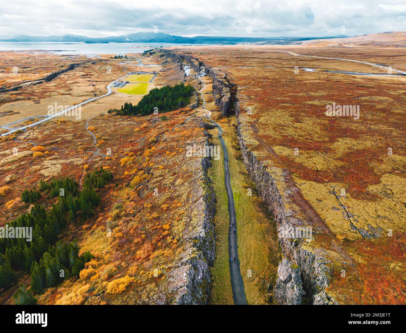 Thingvellir lake in iceland aerial hi-res stock photography and images ...